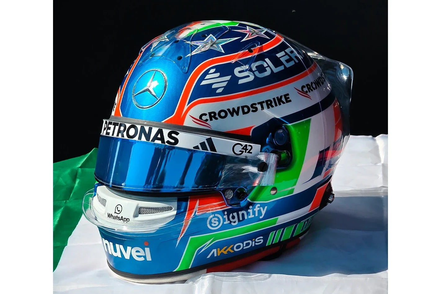 Spark-Model Mercedes AMG Petronas F1 Team Kimi Antonelli Helmet Romagn ...