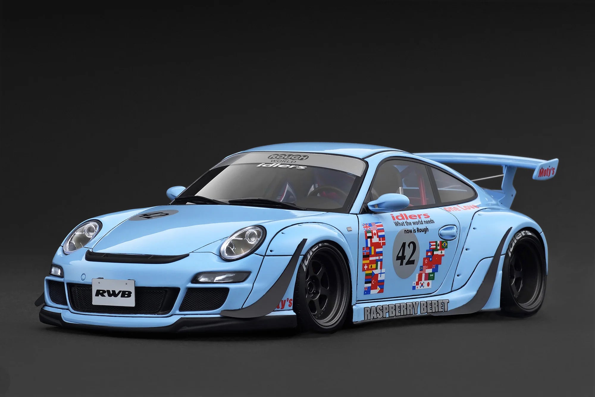 Ignition-Model Porsche 911 RWB 997 "Raspberry Beret" Livery Light Blue ...