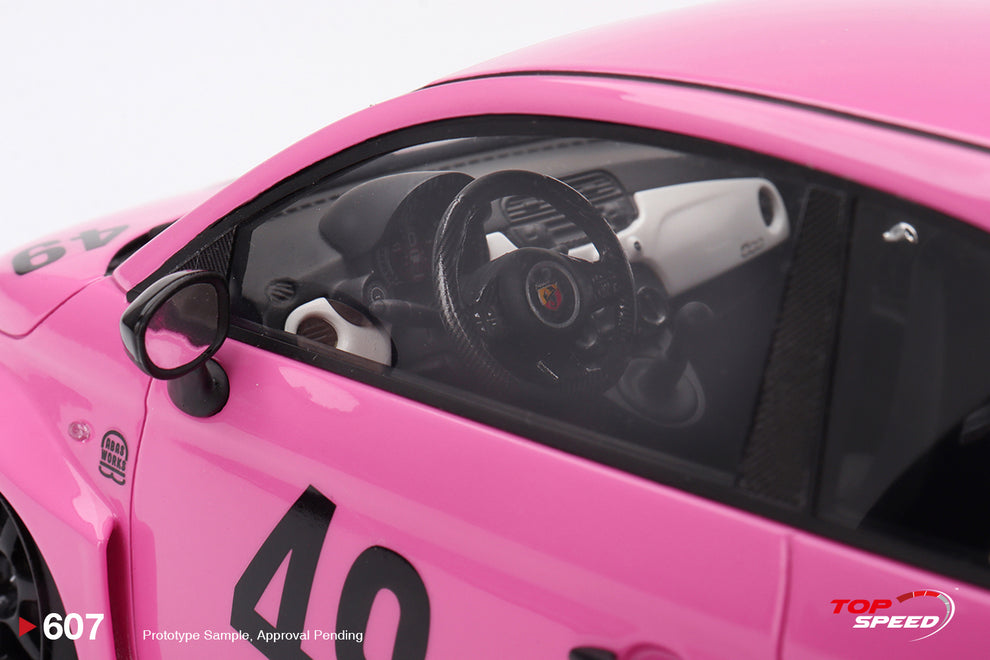 Topspeed Fiat Abarth 595 LB-Works x Abas Works Pink 1:18 – STM Diecast