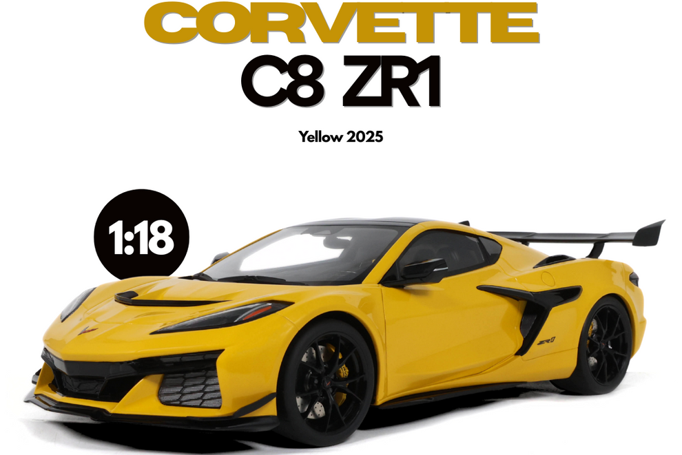 GT Spirit 2025 Chevy Corvette C8 ZR1 Competition Yellow Tintcoat 1:18 ...