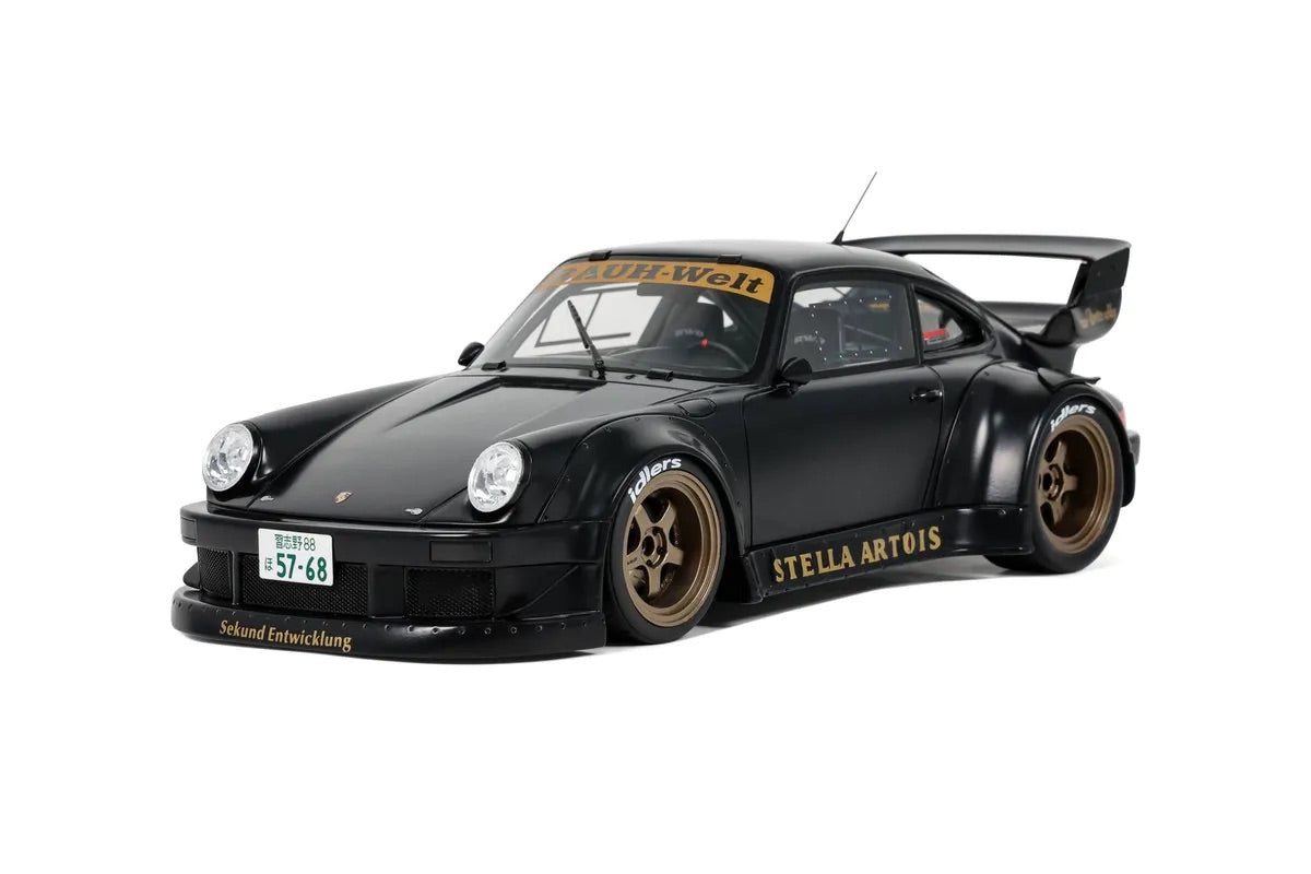 GT Spirit 2008 Porsche 911 930 RWB Stella Artois Matte Black 1:18 Resi