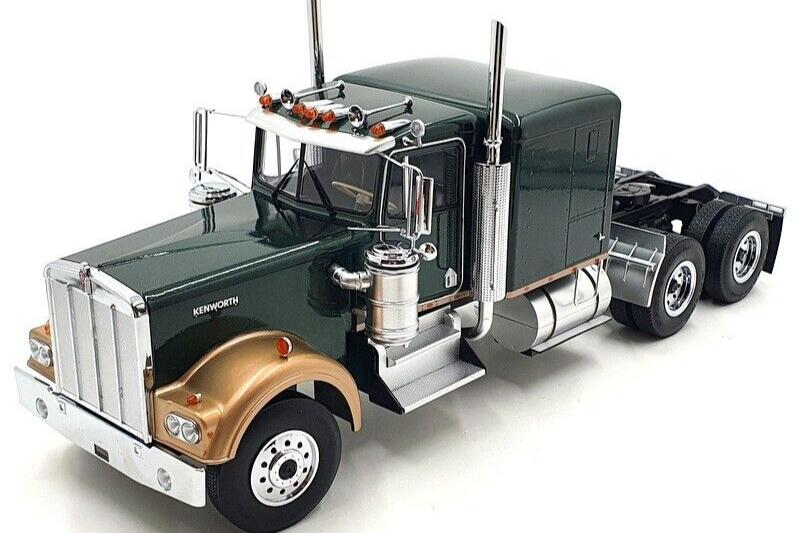 Road Kings 1989 Kenworth W900 Tractor Truck 3 Dark Green Metallic & Go